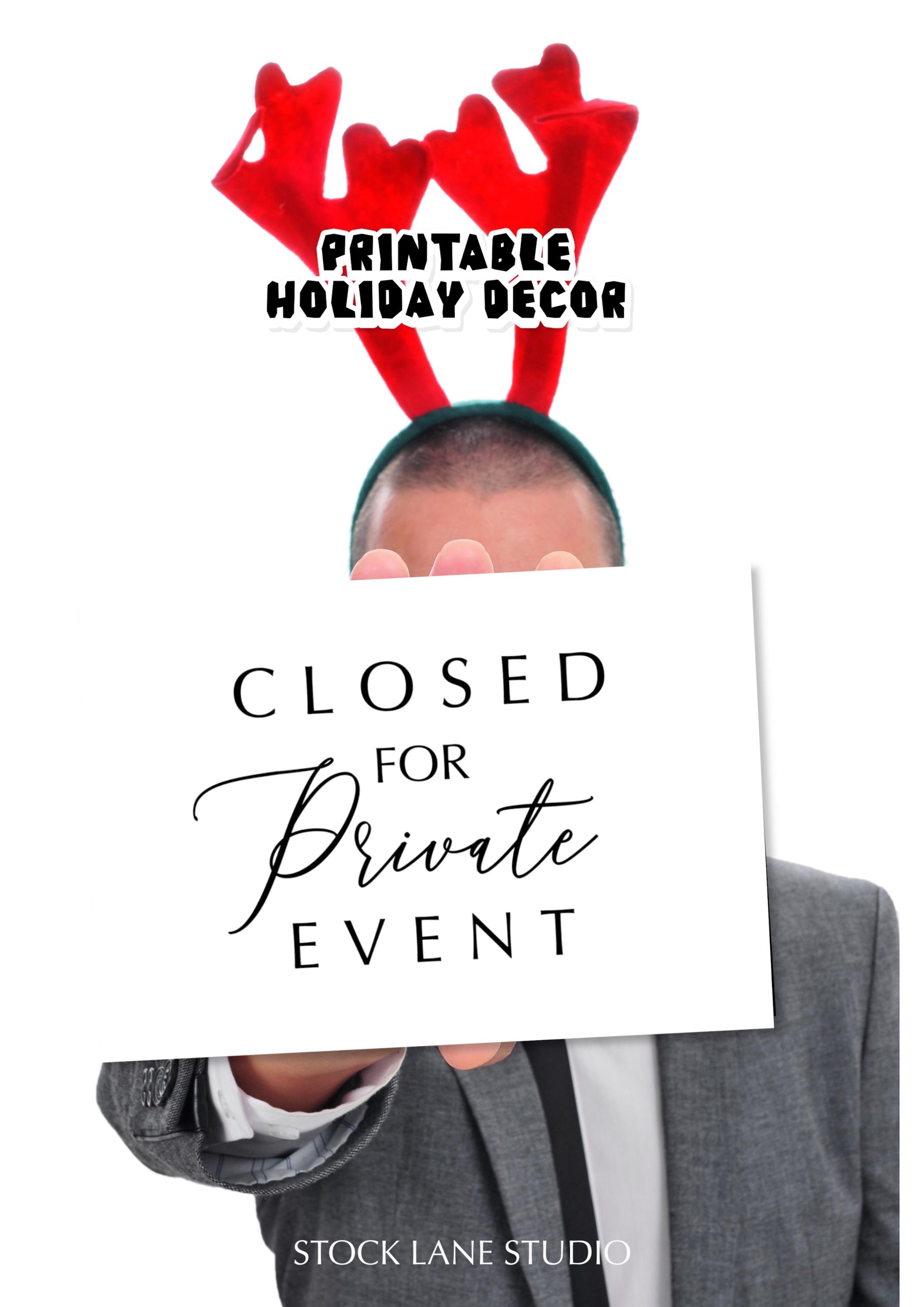 Digital Private Event Sign in Gold and Black, Printable Yard Sign or ...