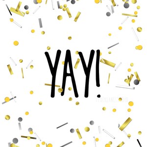 Yay Confetti Printable Party Sign: Congrats Graduation, Retirement ...