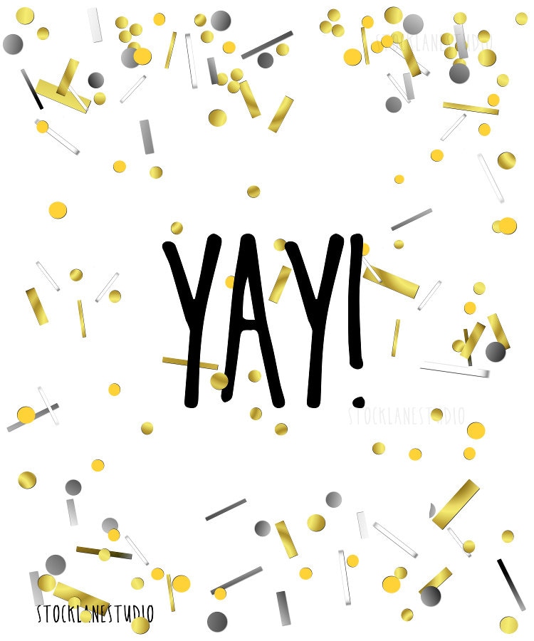 Yay Printable Party Decorations Congratulations Confetti Sign - Etsy Canada