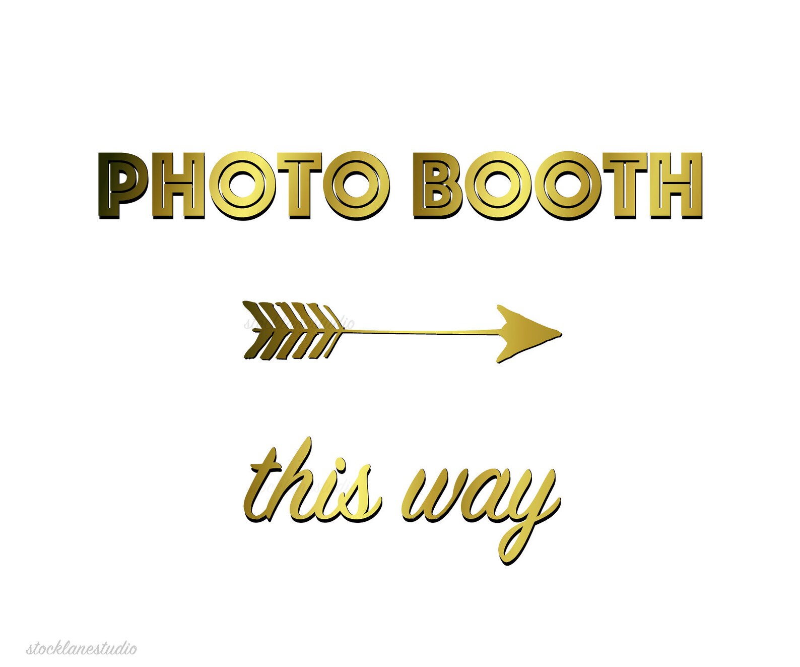 Printable Photo Booth This Way Sign With Left Arrow | Etsy