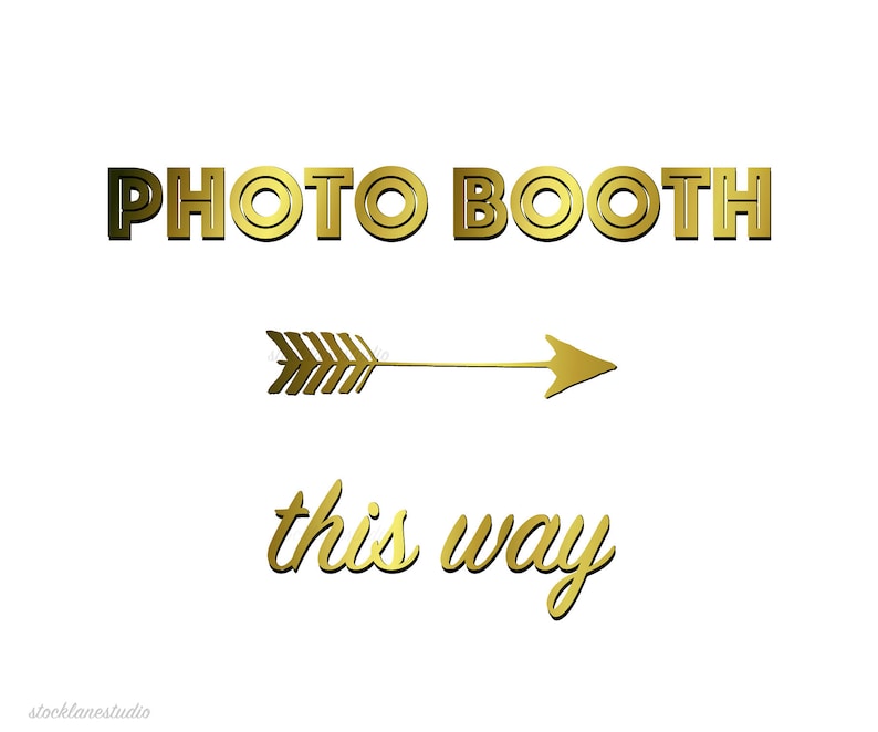 Printable Photo Booth This Way Sign With Left Arrow | Etsy