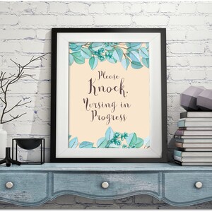 Printable Breastfeeding Sign, Knock Please Nursing in Progress ...