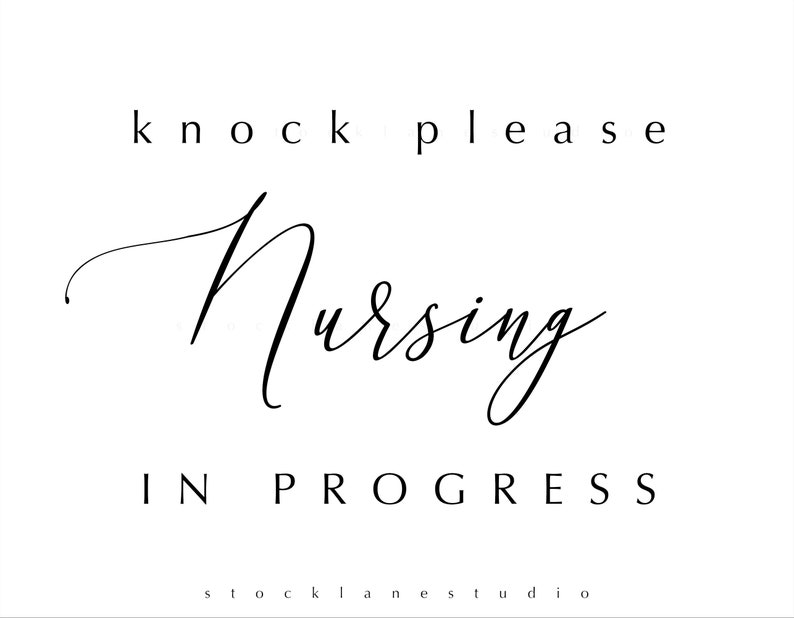 Printable Nursing Room Sign DIY 2 Sided Sign Knock Please - Etsy