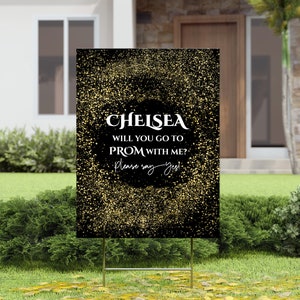 Printable Personalized Promposal, Will You Go to Prom With Me Gold ...