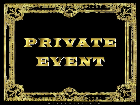 Digital Private Event Sign in Gold and Black Printable Yard - Etsy
