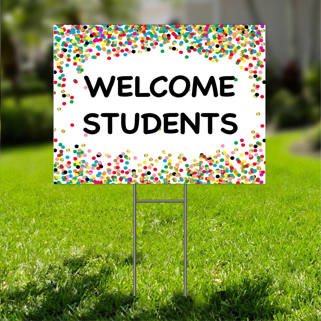 Welcome Students Printable Back to School Confetti Sign, Confetti ...