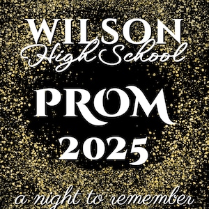 Printable Sign Prom 2025 in Gold Glitter on Black, Event Sign for Prom ...