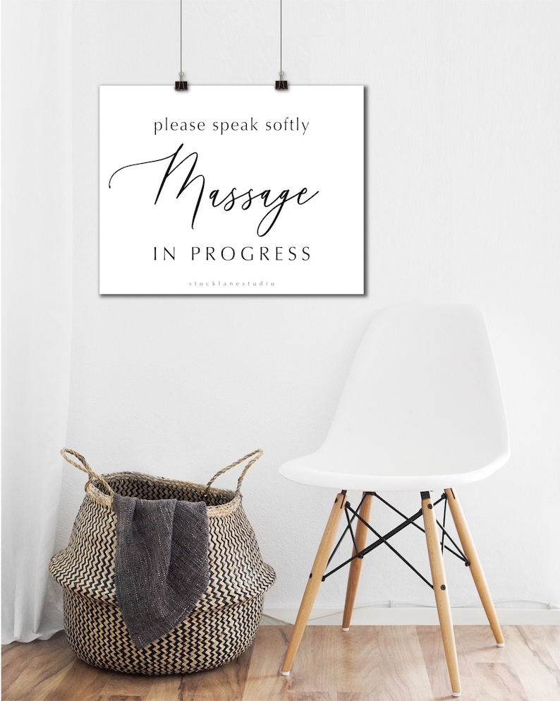 Printable Sign Please Speak Softly Massage in Progress Black - Etsy
