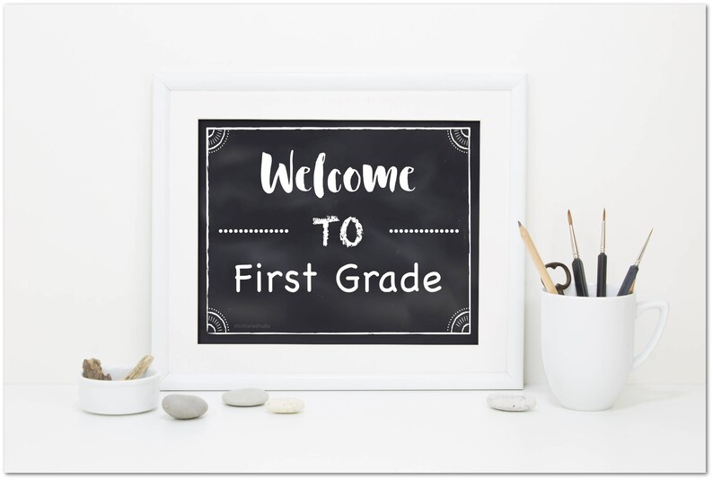 Welcome to First Grade Printable Back to School Sign Diy - Etsy