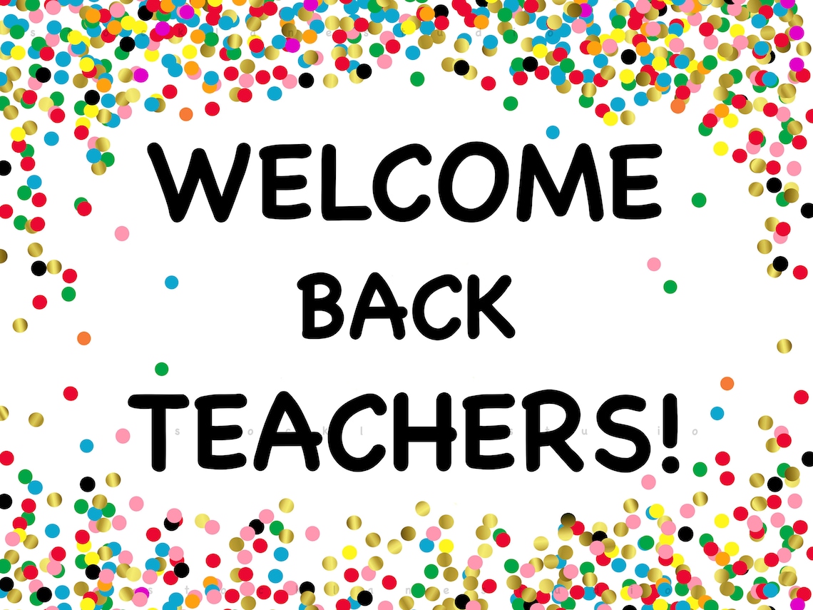 Welcome Back Teachers and Staff Printable Back to School Sign | Etsy