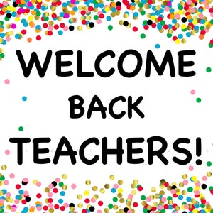 Printable Confetti Welcome Sign, Colorful Confetti Classroom Decor ...