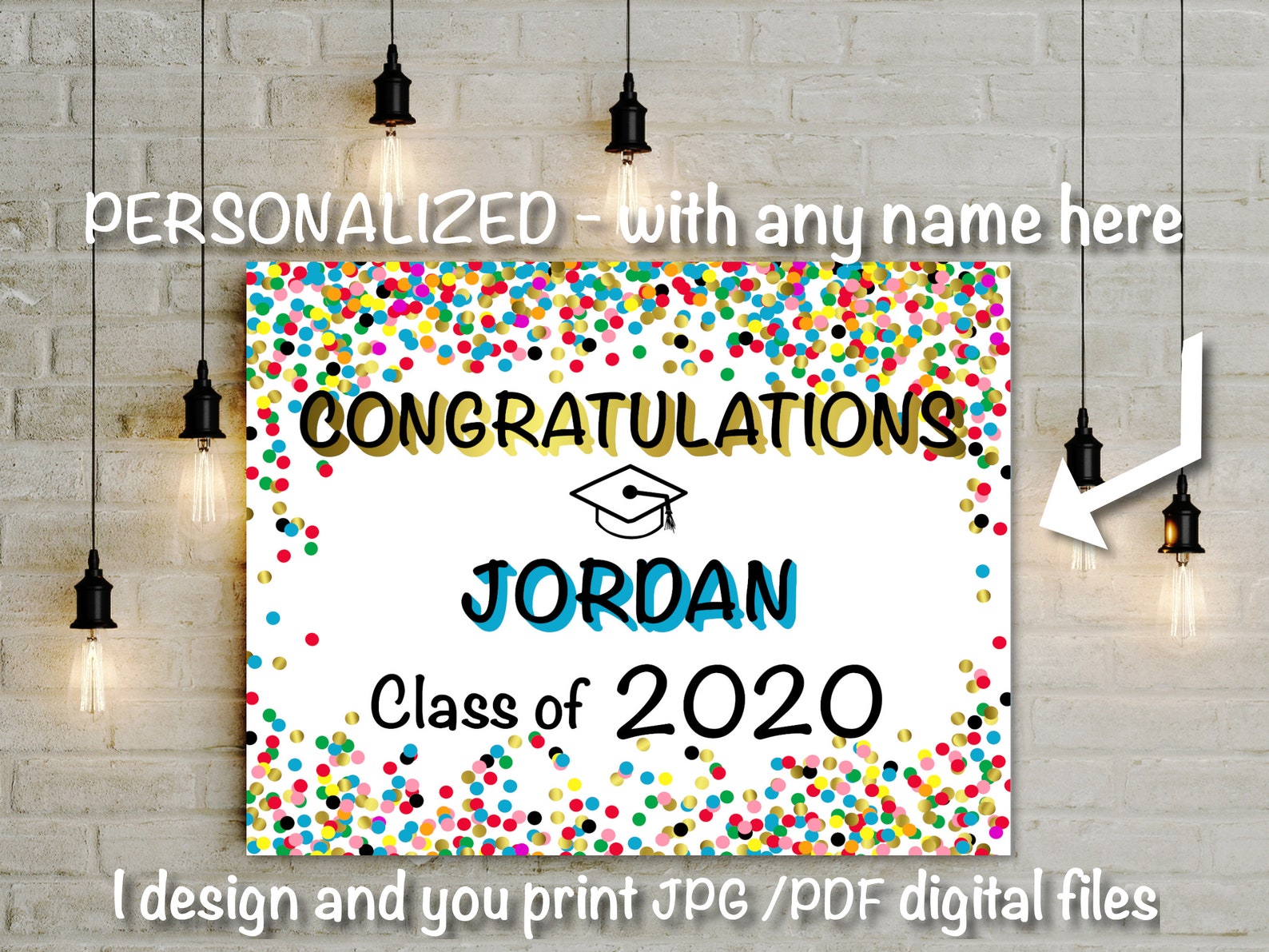 Personalized Printable High School Graduation Poster Congratulations ...