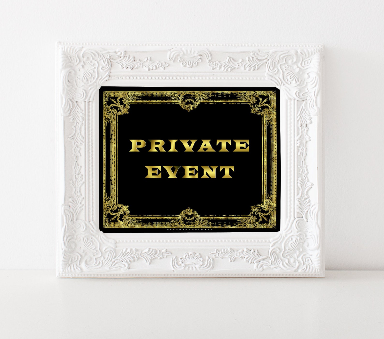 Reserved Event Sign Printable Gold Black Art Deco Style Sign - Etsy