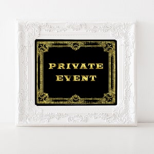 Reserved Event Sign, Printable Gold Black Art Deco Style Sign, Wedding ...