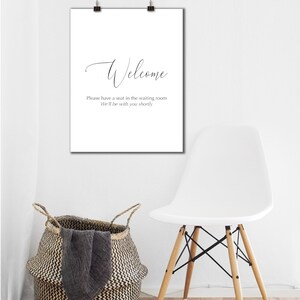 Waiting Room Sign: Reception Desk Welcome - Printable PDF & JPG Digital ...