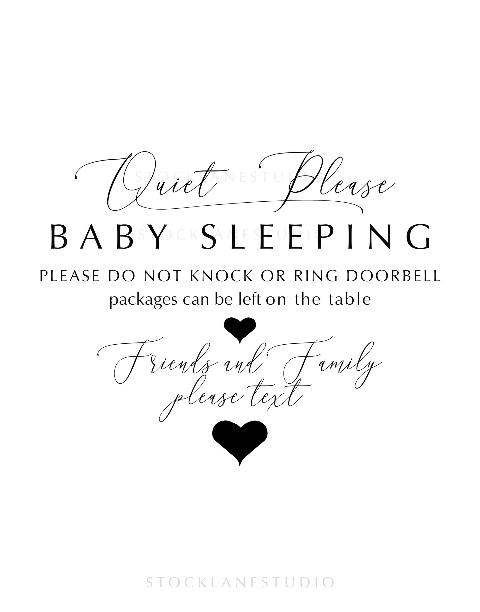 Baby Sleeping Sign: Quiet Please Nursery Decor (PDF & JPG) - Etsy