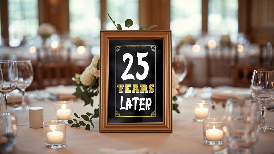 Printable 25 Years Later Class Reunion Party Sign, 25th Anniversary ...