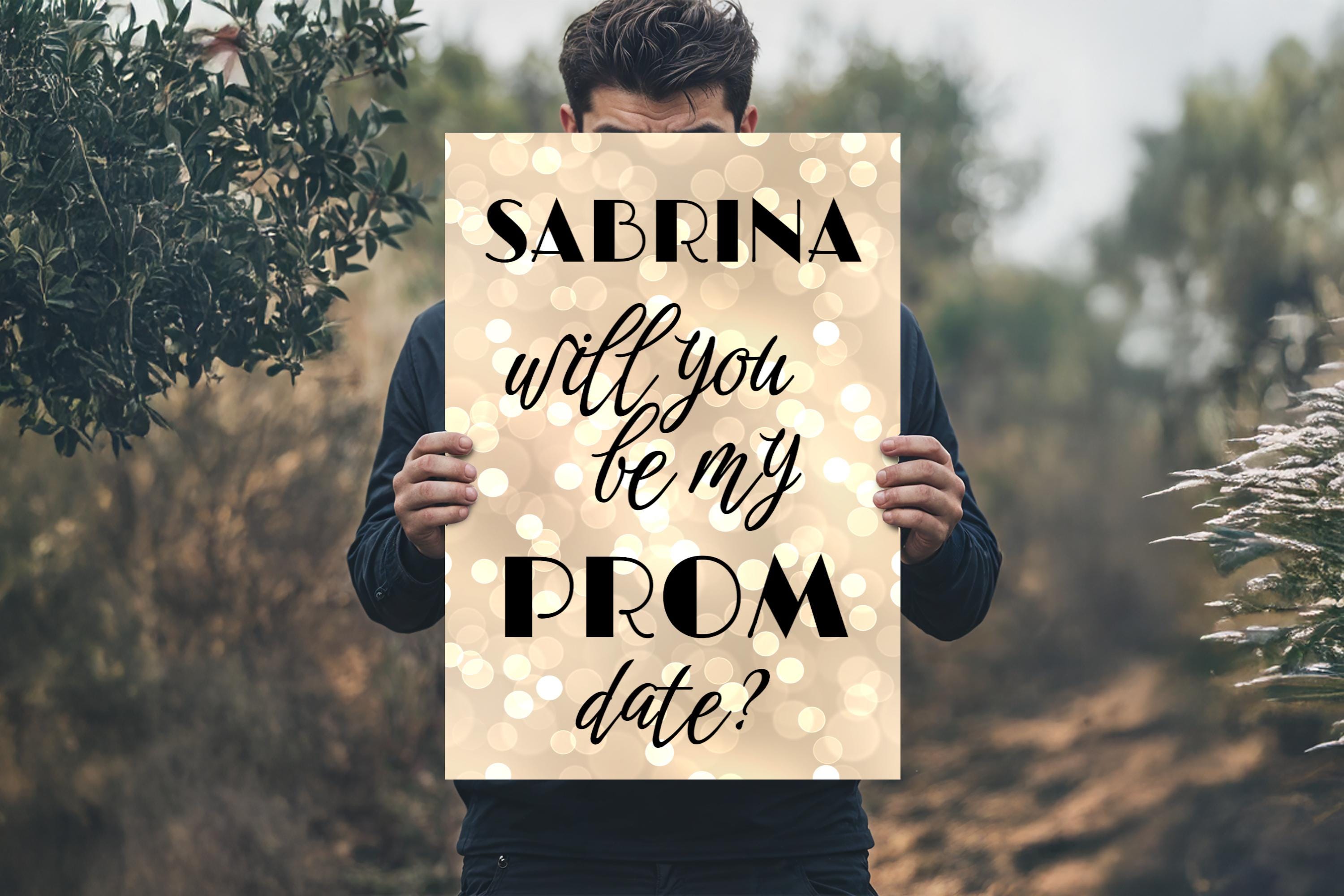 Personalized Printable Gold Bokeh Promposal With Custom Name, Prom ...