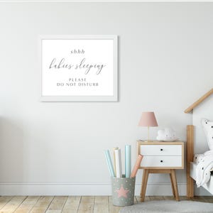 Printable Quiet Sign, Shhh Baby Sleeping, Please Do Not Disturb, Baby ...
