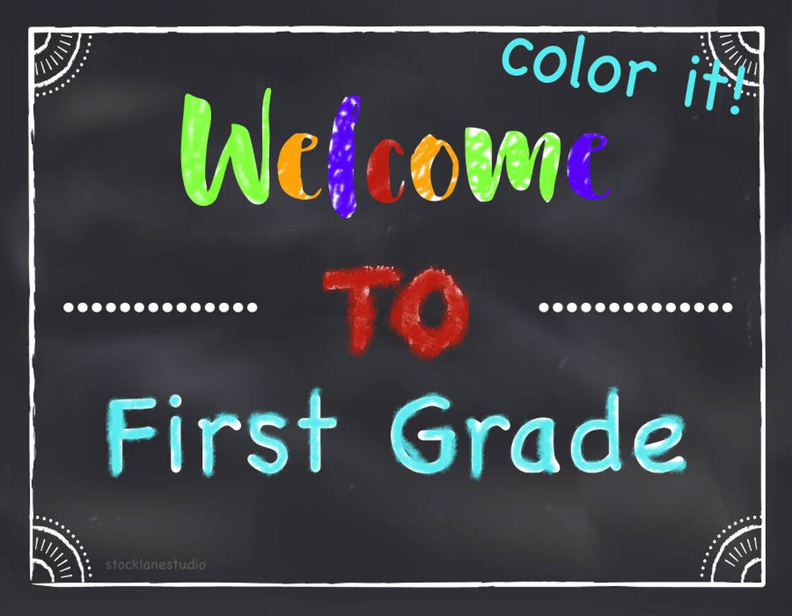 Welcome to First Grade Printable Back to School Sign Diy - Etsy