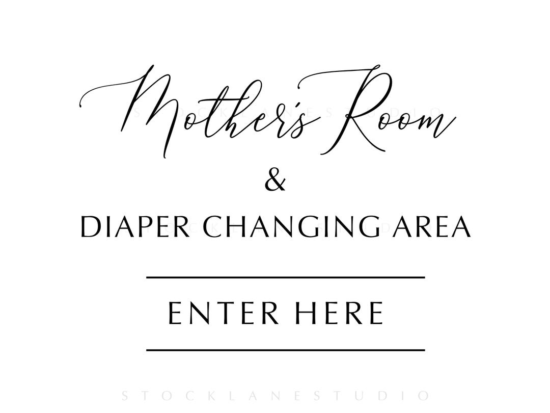Printable Sign, Mother's Room and Diaper Changing Area, Women's and ...