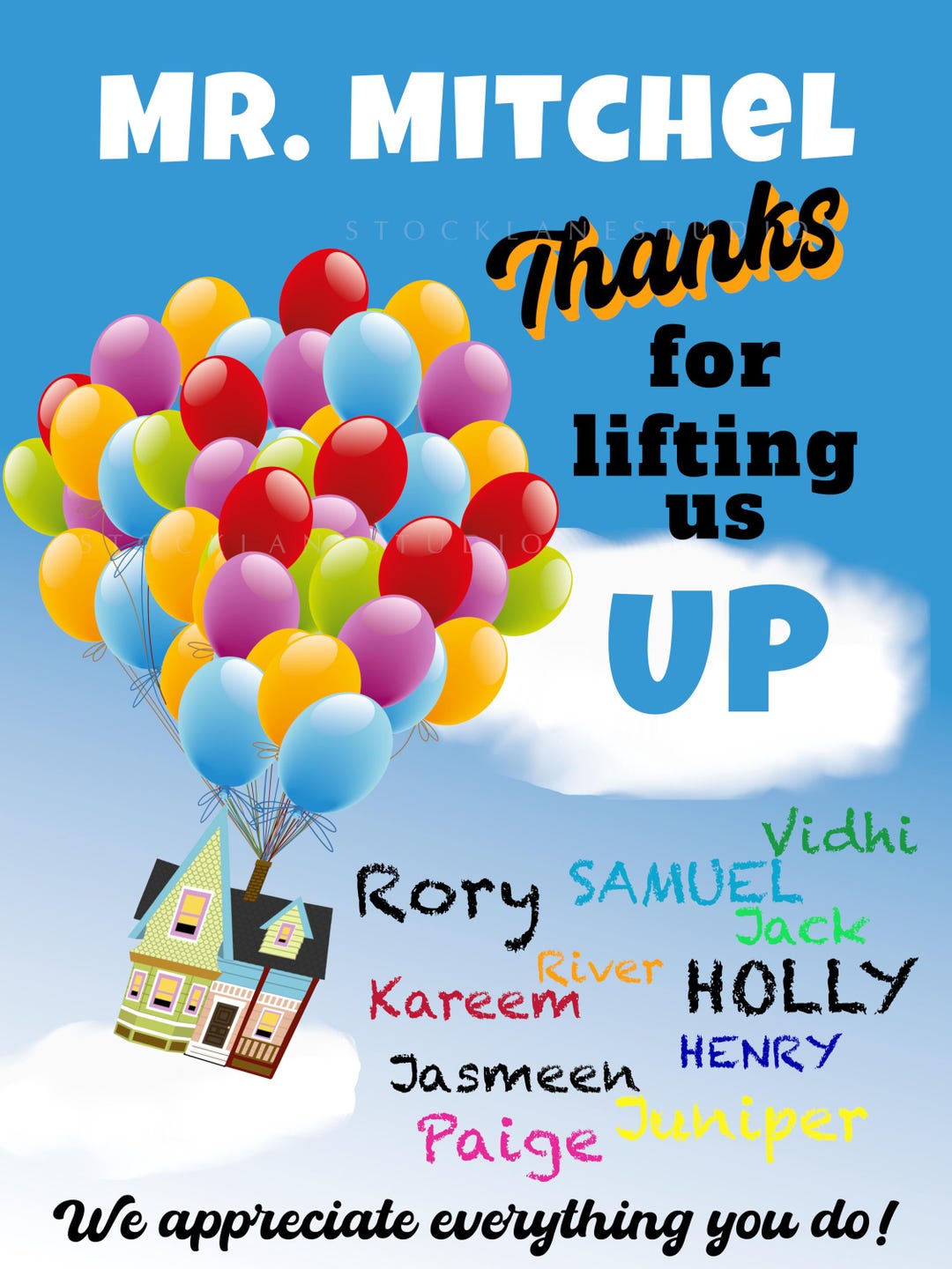 Personalized Thanks for Lifting Us up Teacher Coach Appreciation Poster ...