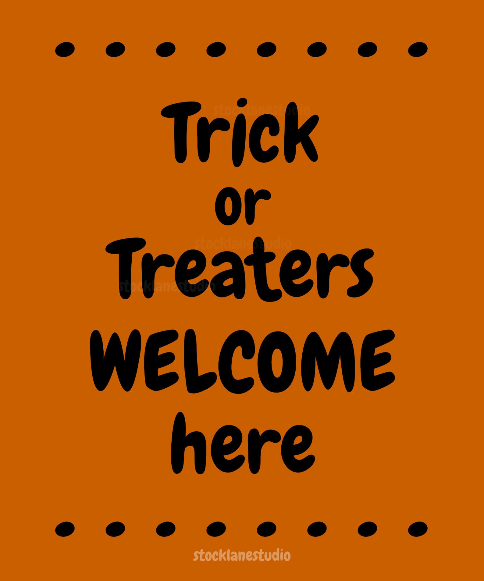 Printable Halloween Door Sign Trick Or Treaters Welcome Here Etsy