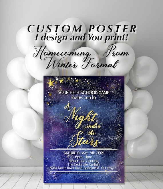 A Night Under the Stars Printable Custom Prom Homecoming - Etsy UK