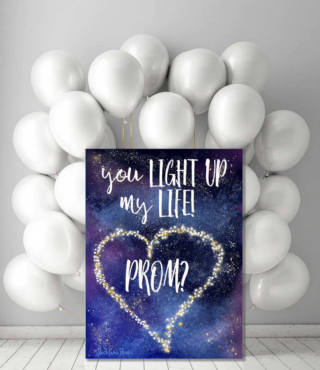Prom Proposal, PRINTABLE Starry Galaxy Heart Poster, Digital Dance ...