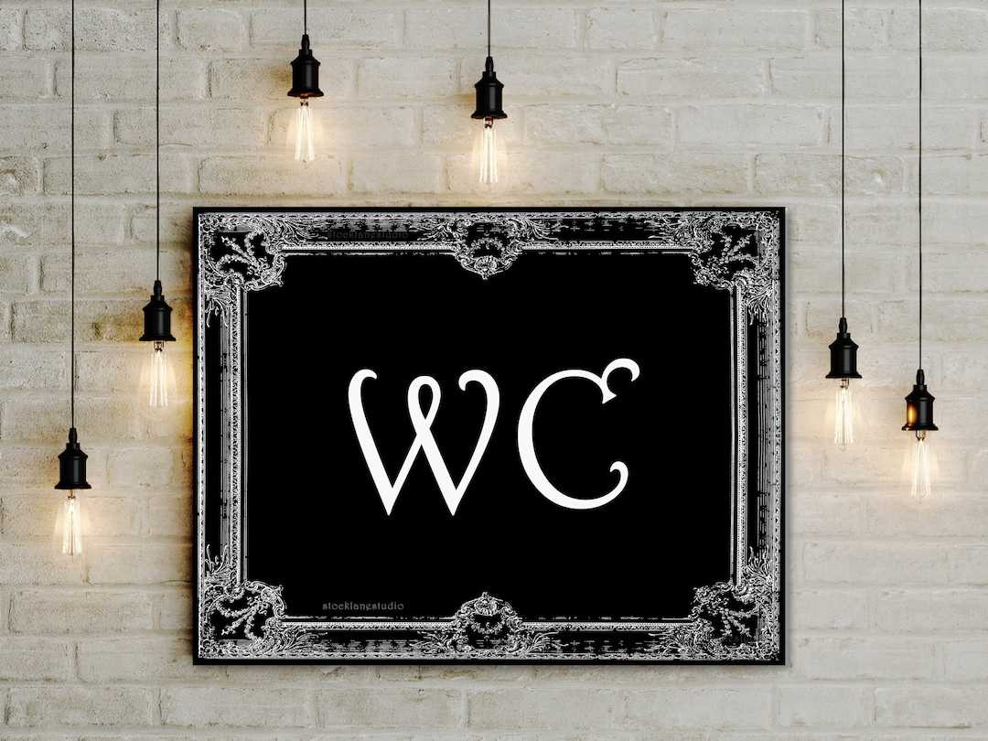Printable Bathroom Art WC Printable Restroom Sign, Digital Toilet Sign ...