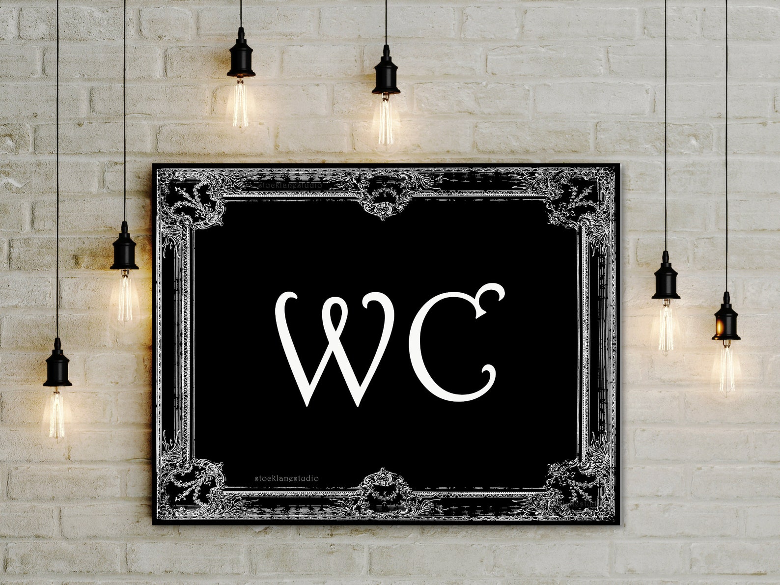 Printable Bathroom Art WC Printable restroom sign digital | Etsy