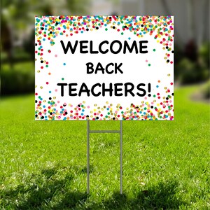 Welcome Back Teachers and Staff, Printable Back to School Sign With Fun ...
