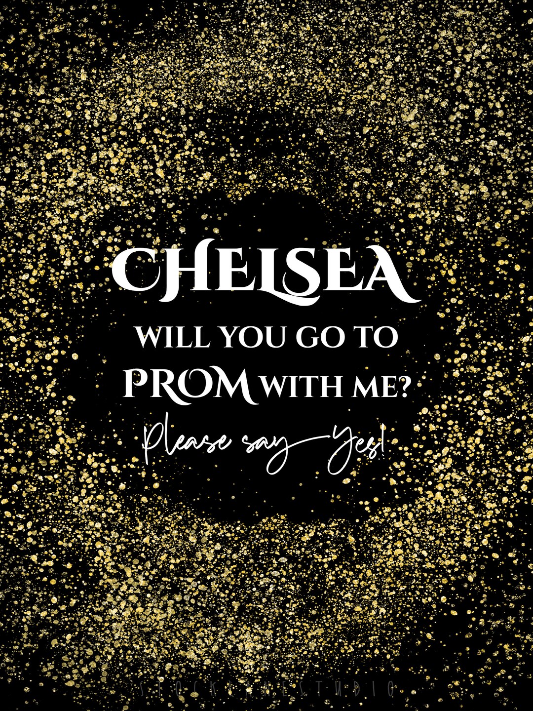 Printable Personalized Promposal, Will You Go to Prom With Me Gold ...