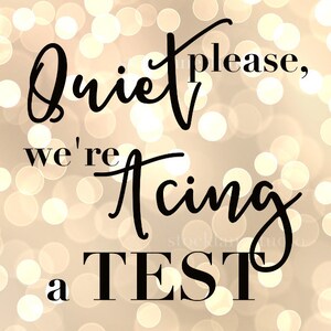 Printable Teacher or Homeschool Door Sign, Quiet Please Testing in ...