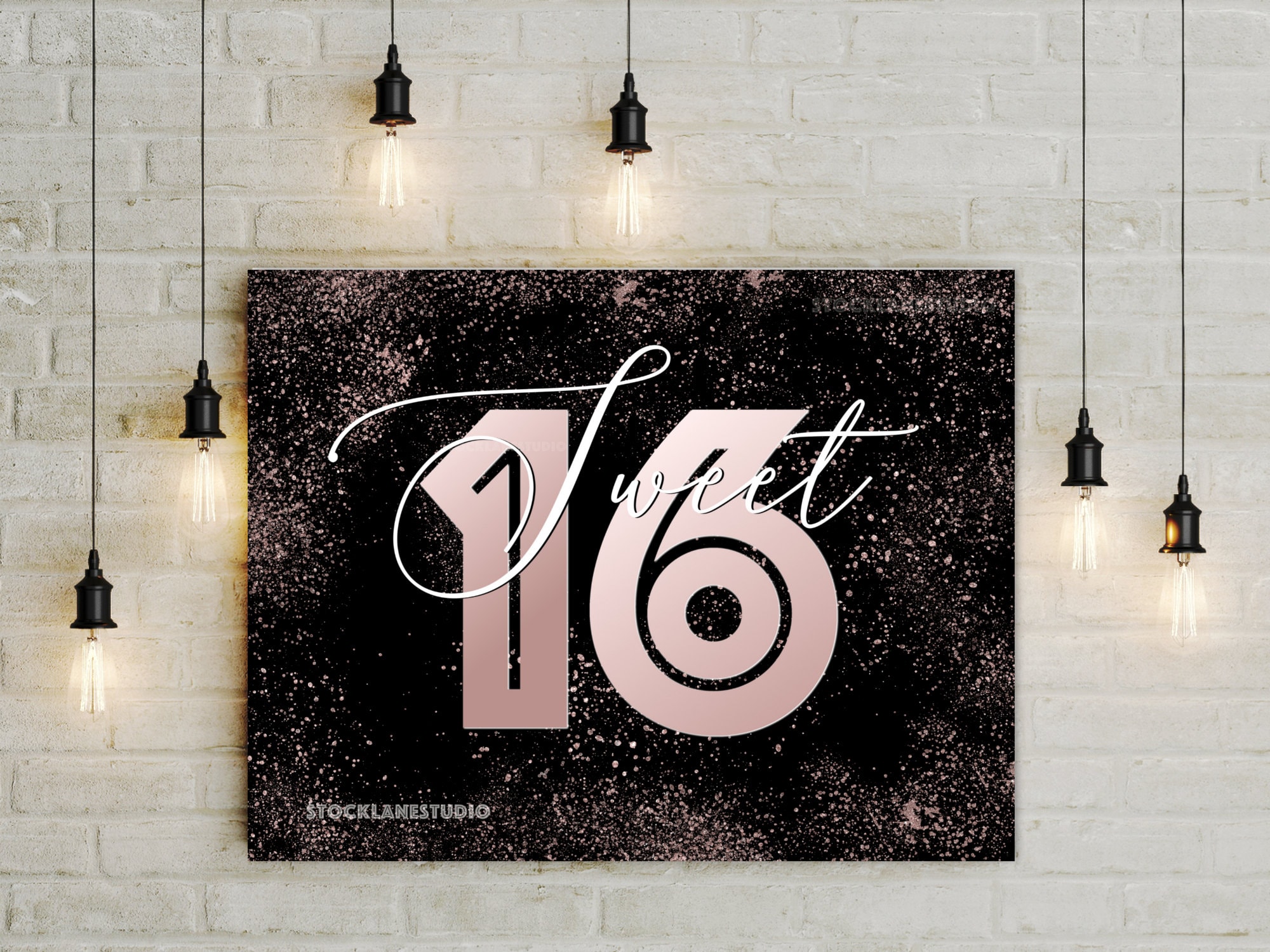 Printable Sweet Sixteen Poster Confetti Birthday Decorations | Etsy