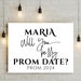 Custom Printable Promposal Sign Will You Be My Prom Date Poster, Prom ...