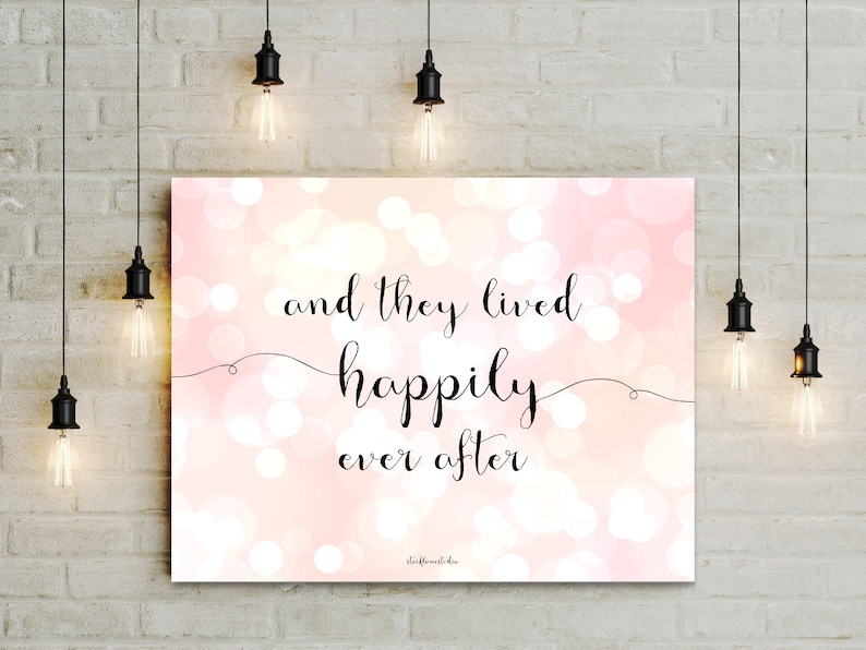 Printable and They Lived Happily Ever After Quote Wedding Wall | Etsy