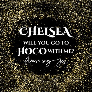 Printable Personalized Promposal, Will You Go to Prom With Me Gold ...