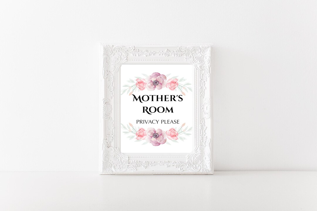 Printable Mother's Room Sign, Floral Decor Breastfeeding Lactation Room ...