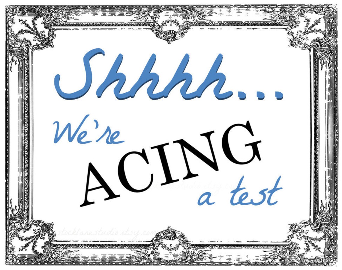 Printable Back to School Quiet Testing Sign Classroom Sign - Etsy