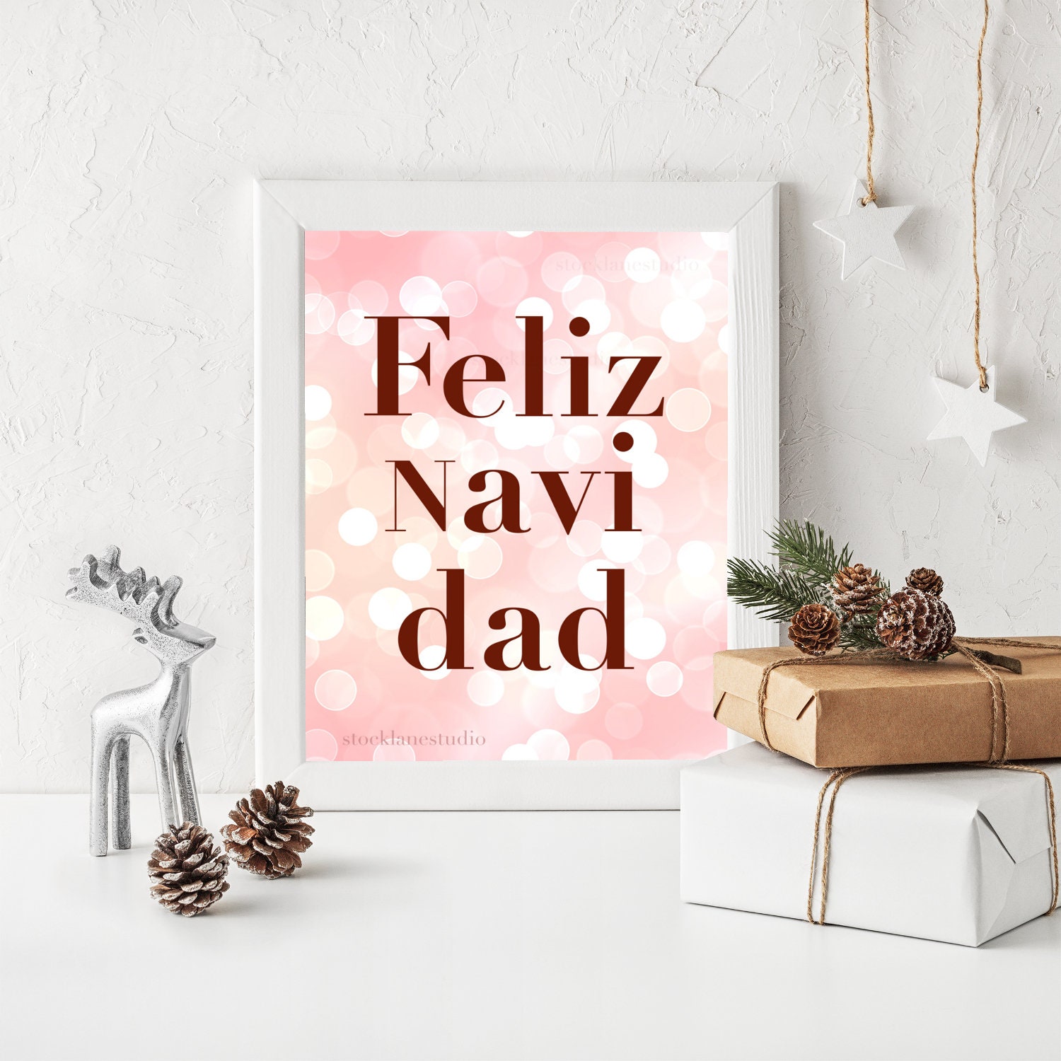 Printable Christmas Wall Art Feliz Navidad Spanish Merry | Etsy