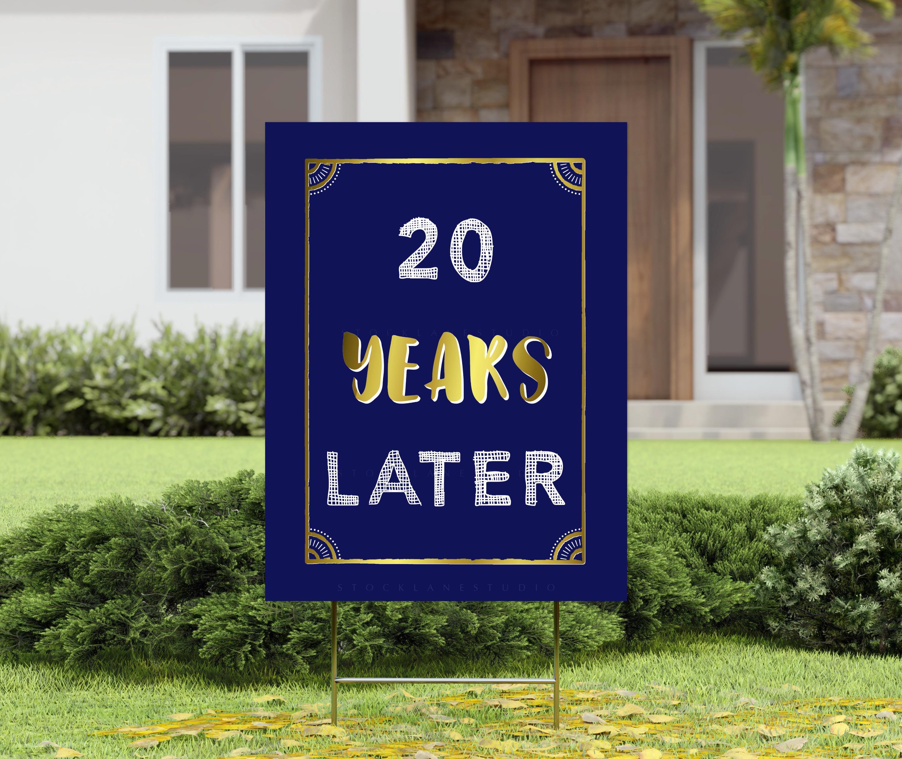 Printable Reunion Sign, Class 2005 Navy Blue and Gold Party Decorations ...
