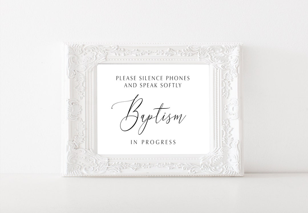 Printable Quiet Sign, Please Silence Phones Speak Softly Baptism in ...