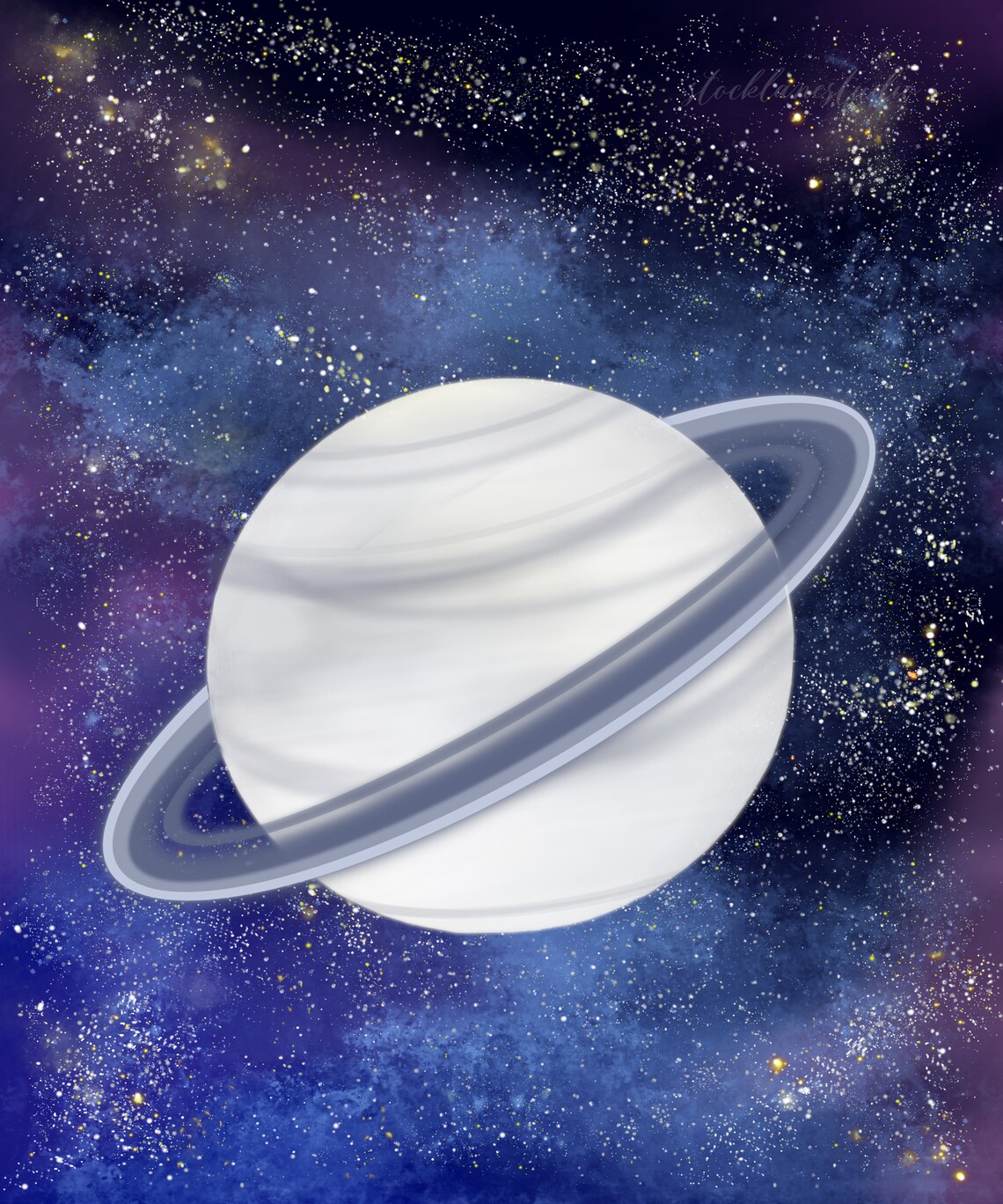 Printable Planet Saturn in Night Sky Nursery Wall Art Galaxy | Etsy