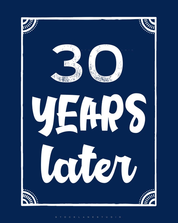 Printable Party Decorations Blue 30 Years Later Class Reunion - Etsy