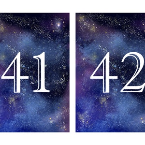 Galaxy Table Numbers 101-120: Space Theme Party Decor (digital Download ...