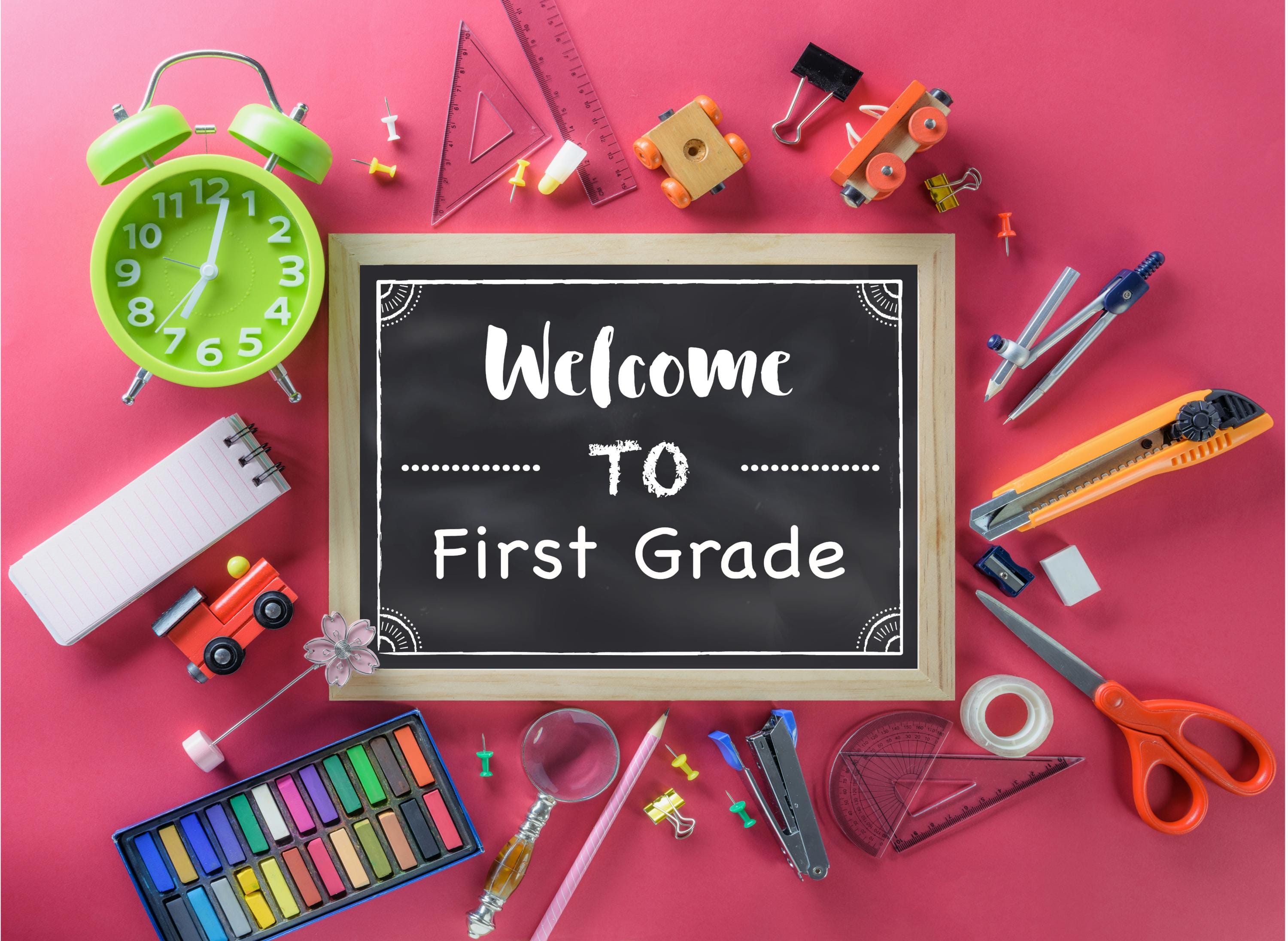 Welcome to First Grade, Printable Back to School Sign, Diy Chalkboard ...