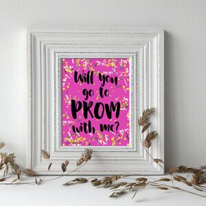Printable PINK Promposal Sign, Say Yes Confetti Prom 2025 Poster or ...