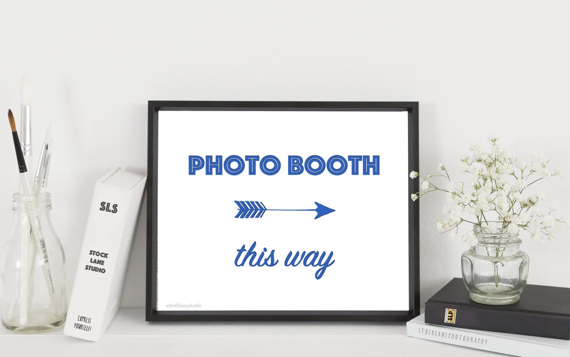 Photo Booth Sign: Navy Blue Arrow, Party Decor (digital Download) - Etsy