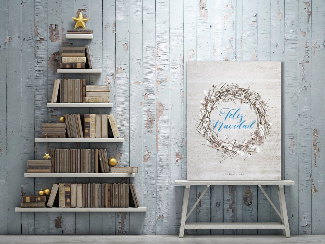 Printable Christmas Wall Art Feliz Navidad Spanish Merry - Etsy